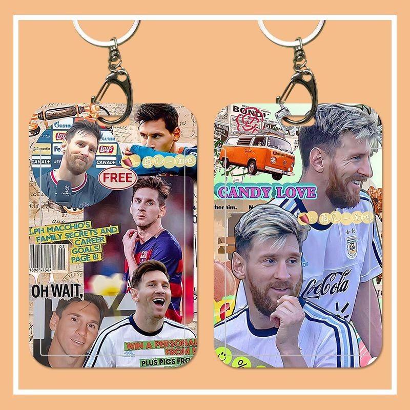 Football Star Leo Messi Credit Card Holder Student Badge Card Case With ...