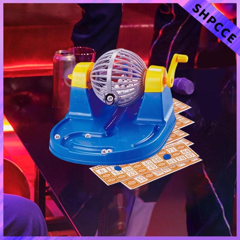 [Shpcce] Bingo Game Set, Lottery Machine, 72 Bingo Cards Party Game Toy ...