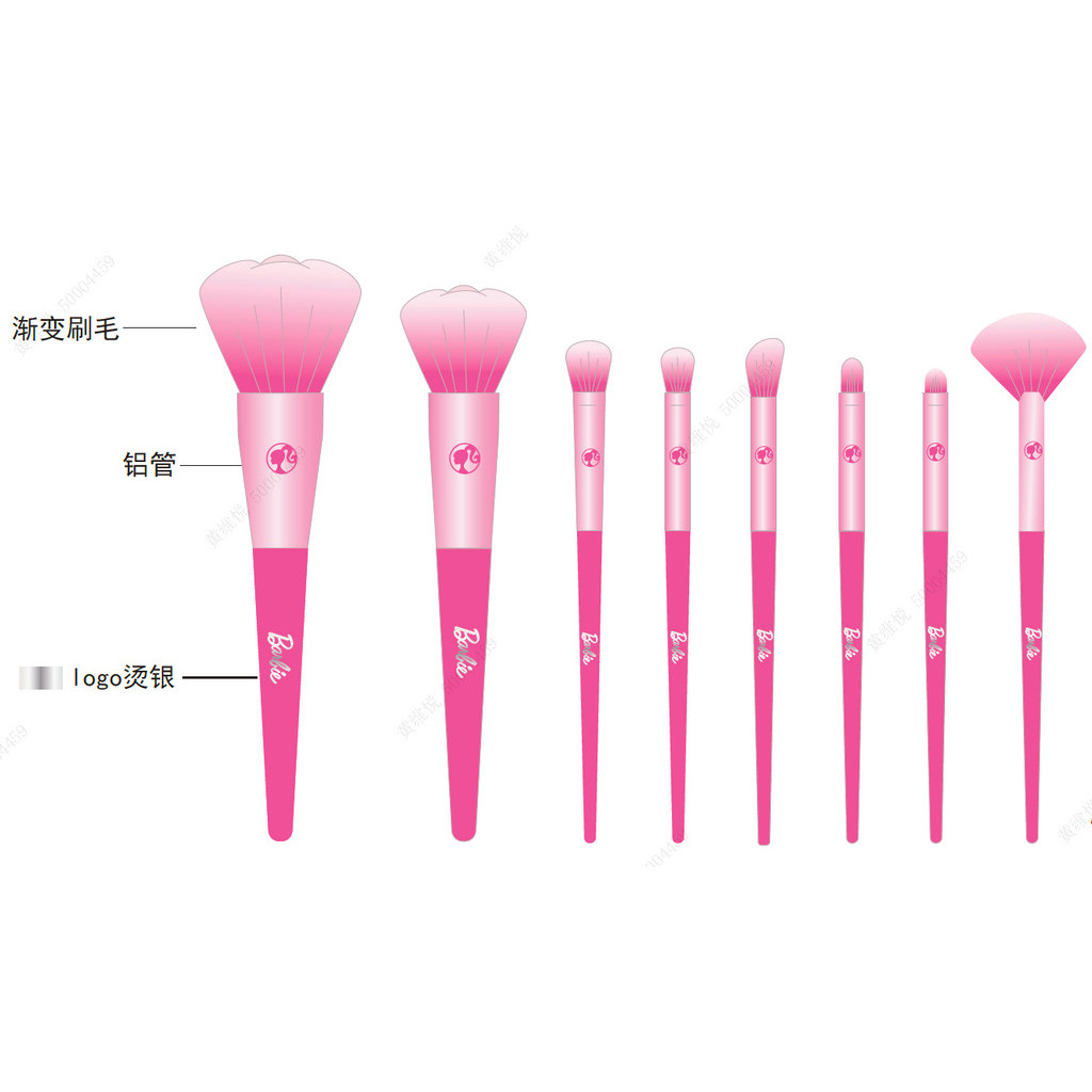 MINISO Barbie Collection Makeup Brushes Set (8 pcs) | Shopee Philippines