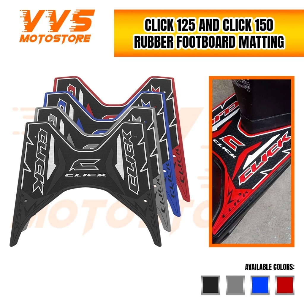 Honda Click V1 V2 Footboard Matting with Bolts & Washers Click 125/150 ...
