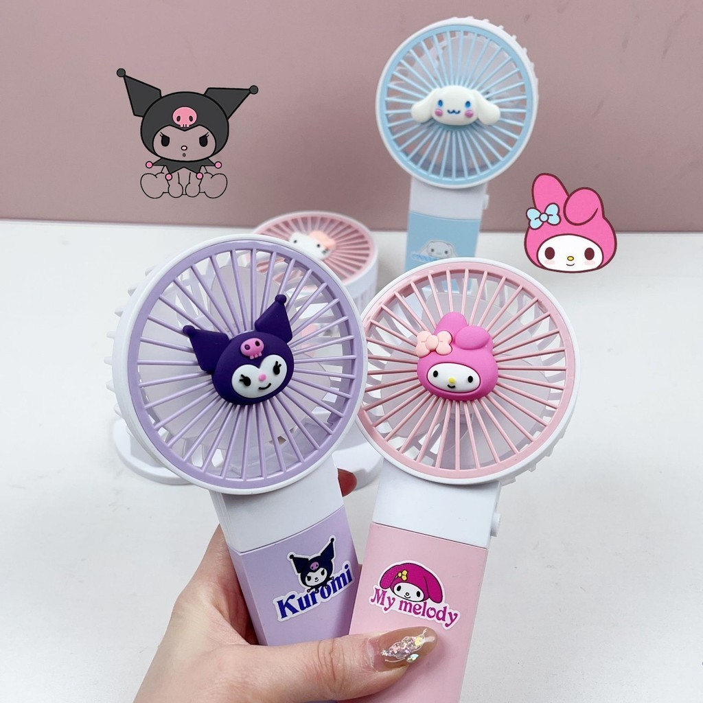 Cartoon Kuromi Portable Fan melody cinnamon roll Small Fan Cute ...