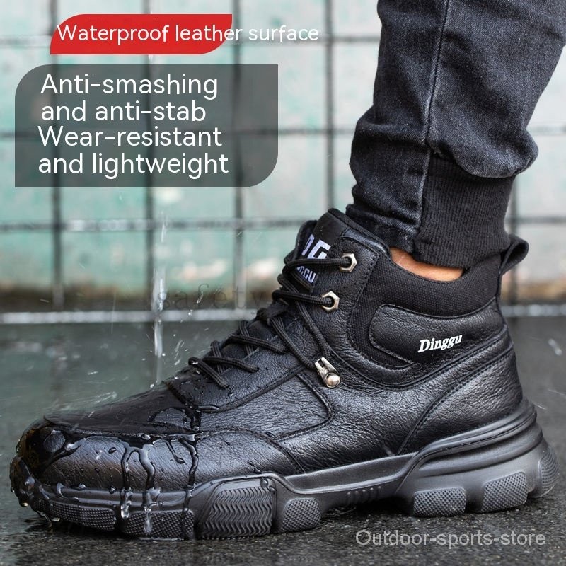 Ready Stock High-Top Waterproof Safety Shoes Steel Toe Shoes Anti ...