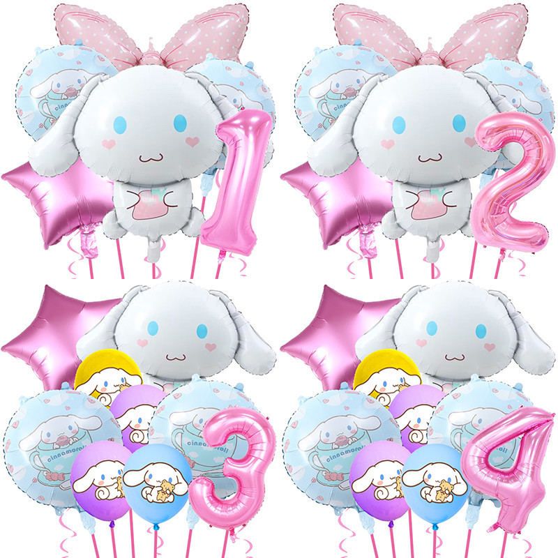 Cinnamoroll Birthday Decoration Foil Balloons 32 inch Number Ballo Set ...