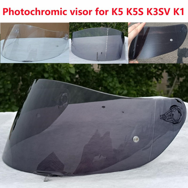 （FT）Photochromic Visor for AGV K5 K5S K5-S K3SV K3-SV K1 Compact ST Helmet Glasses Shield ...