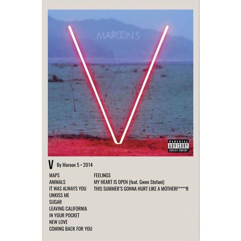 Maroon 5 - Photo Print | Polaroid Style | Music Album Cover Artwork ...