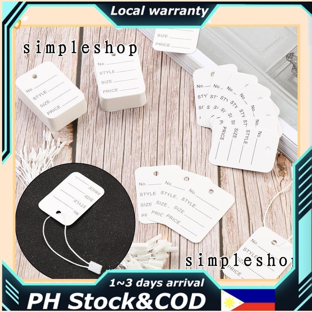 500/1000PCS Useful Clothing Label Snap Lock Hang Tag String Price Tags ...