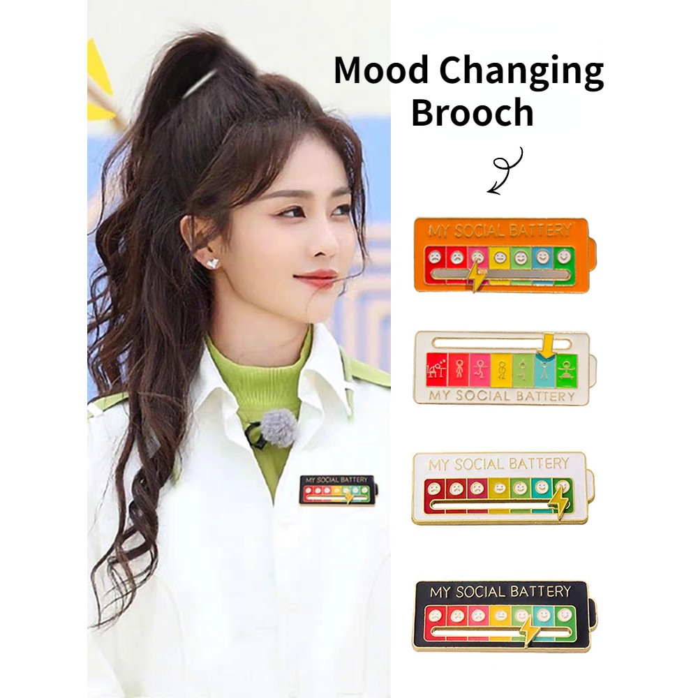Niche Design Social Power Brooch Student Bag Badge Mood Changing Pin ...