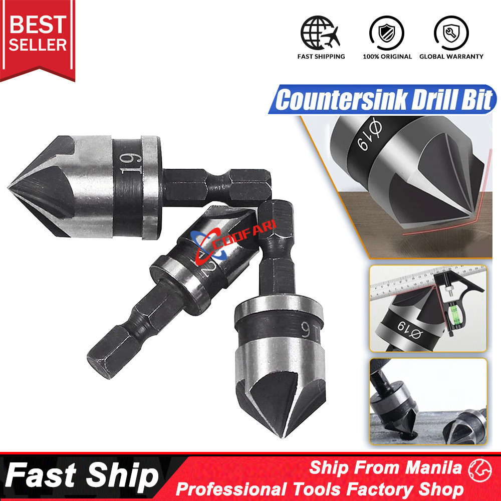 3pcs Hss Hex Chamfer Drill Set 90 Degrees Countersink Boring for ...
