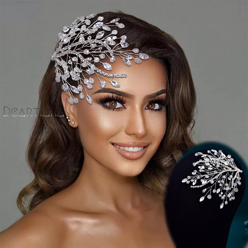 Fashionable Bride Crystal Handmade Knitted Hair Flaps and Hoops ...