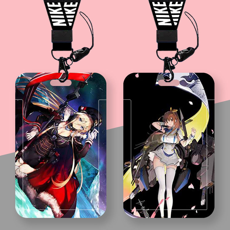 Azur Lane Ship Girl Anime Card Holder Student Meal Card Campus Card ID ...
