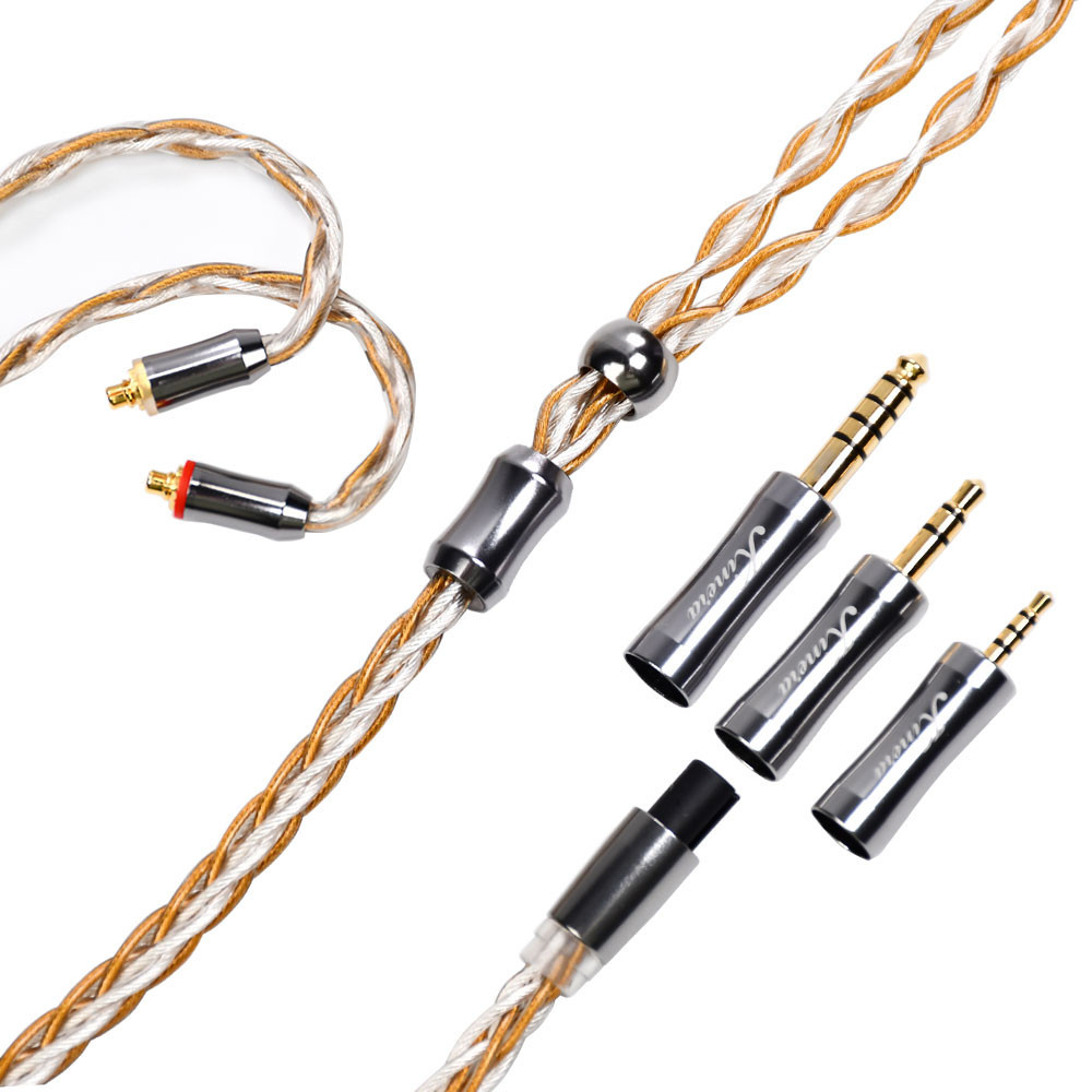 Kinera Gleipnir Pro Earphone Modular Upgrade Cable 2.5+3.5+4.4 Balanced Plug 6N OCC Gold Plated ...