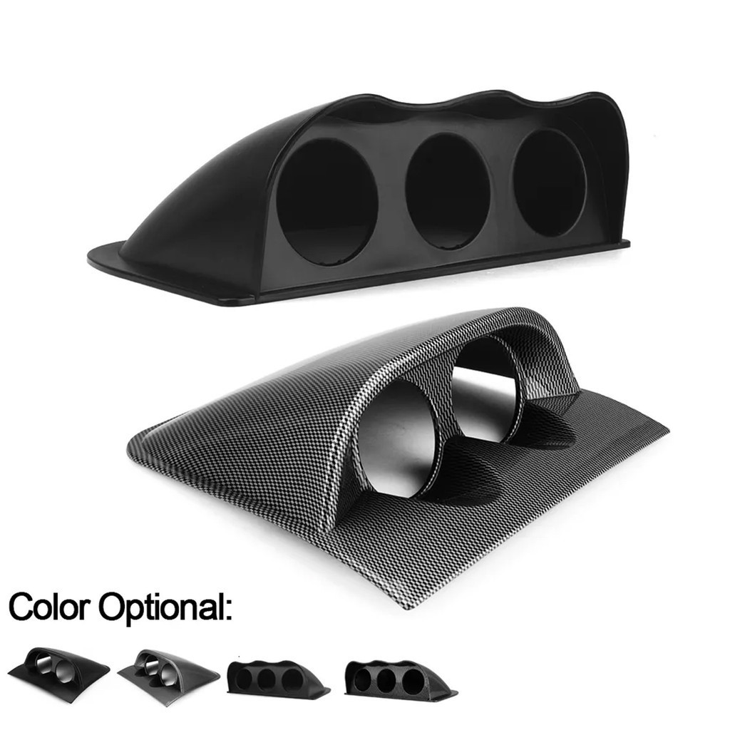 Universal Dual Triple Gauge Pod 2 Inch 52mm Dash Board Black Carbon ...
