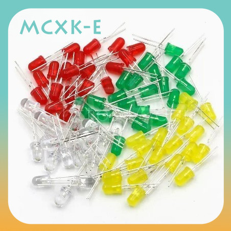 50pcs 3mm 5mm LED Light Emitting Diode Red Green Blue White Yellow Lamp ...