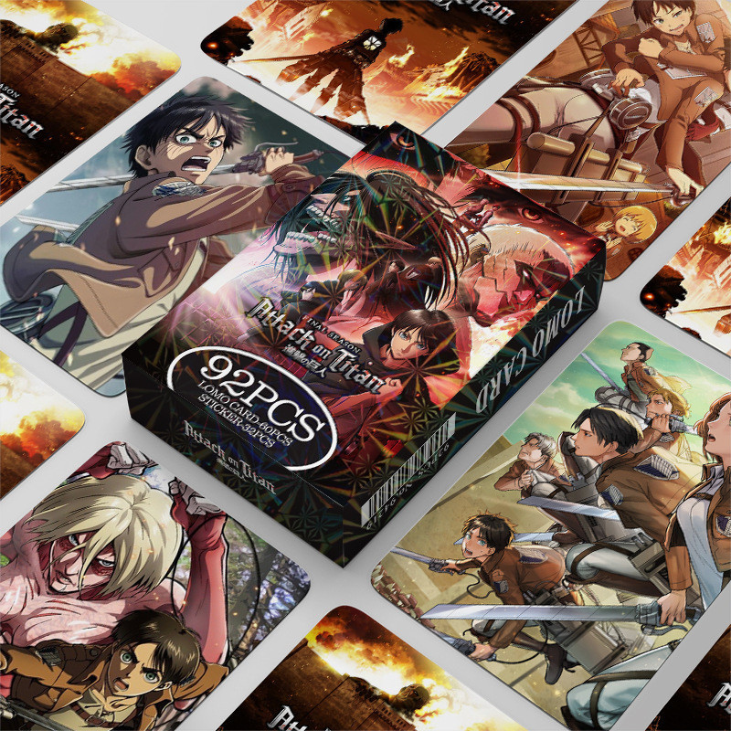 Attack On Titan Shingeki no Kyojin Photocard Lomo Card Sticker 92pcs ...