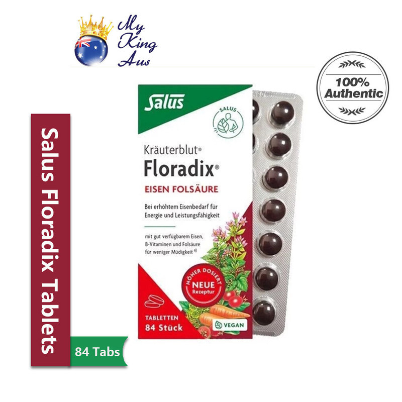Salus Floradix Iron & Vitamin Tablets 84 Tablets Reduce Tiredness and ...