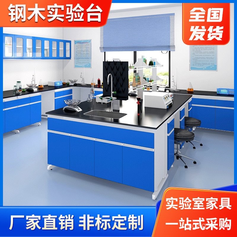 Laboratory Workbench Full Steel Ventilated Cabinet Central Steel Wood ...