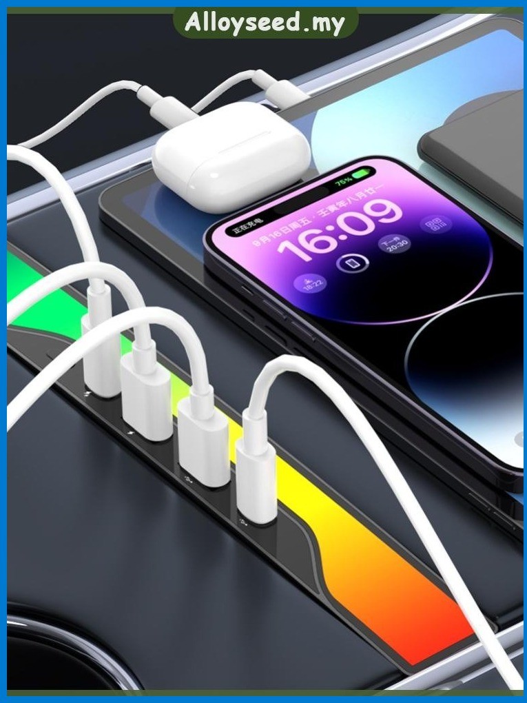 Alloyseed【High Quality】 Car USB Shunt Hub 27W Fast Charging 4-Port ...
