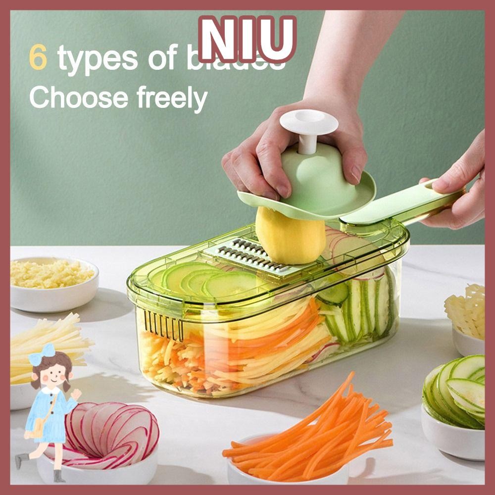 NIUYOUSI Vegetable Slicer, 6 in 1 Multifunctional Vegetable Chopper ...