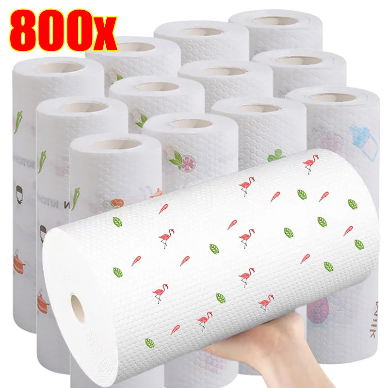 50-800Sheets Disposable Lazy Rags Cleaning Cloth/Kitchen Oil Absorbing ...