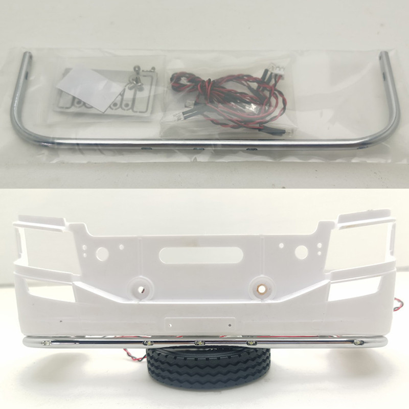 LED Simulation Metal Silver Front Bottom Light for 1/14 Tamiya RC Truck Car Scania 770S 6X4 ...