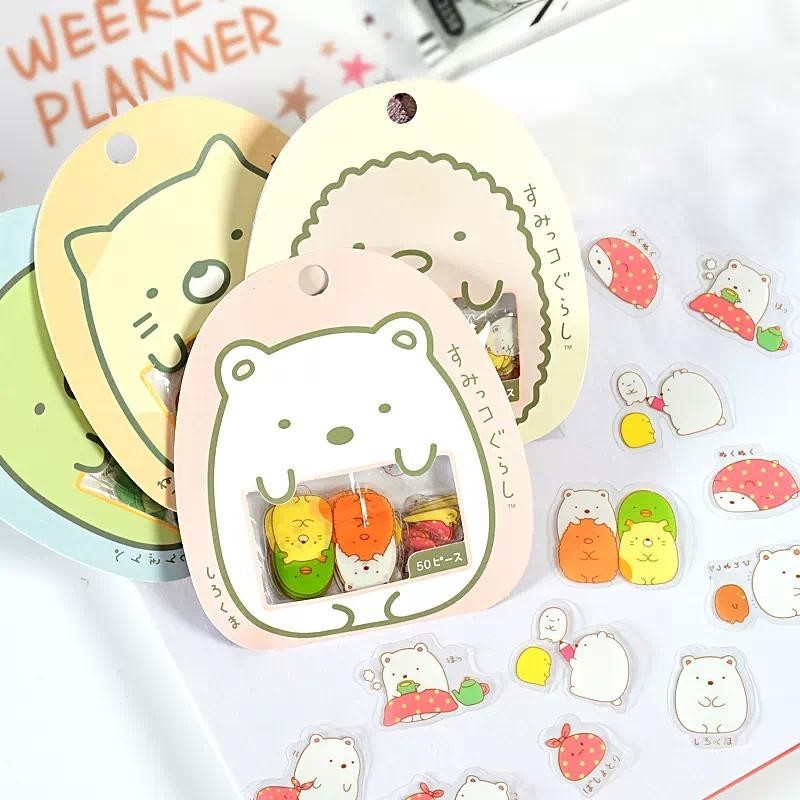 San X Sumikkogurashi Stickers 50pcs Cartoon Pvc Sticker Diy Decoration
