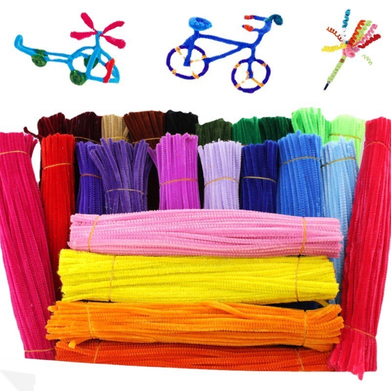 Fuzzy Wire Flower Set 100pcs Floral Wire Pipe Cleaner Chenille Flower ...
