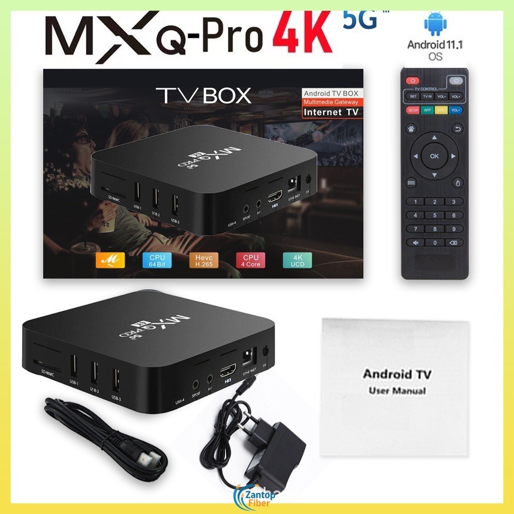 MXQ Pro 4K HD TV Box Android Box 2.4G/5G WiFi Connection 4Core CPU 4 ...