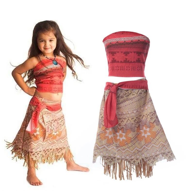 Girls Vaiana Adventure Outfit Princess Cosplay Costume Moana Kids Girls ...