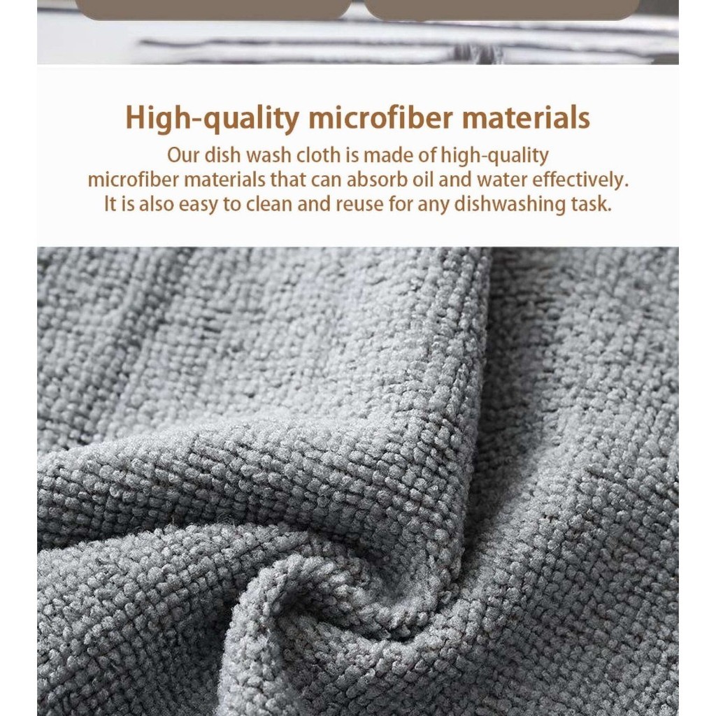 Removable Dishcloth Reusable Absorbent Microfiber Kitchen Dishcloth ...