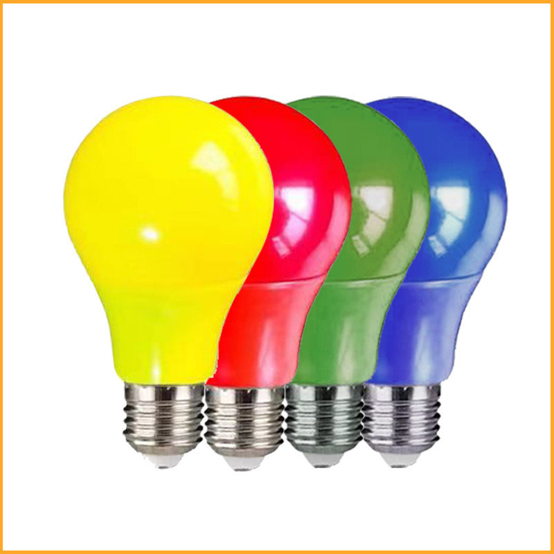 OEING LED Color Light Bulb, 9W, E27, Red Light Bulb, Festive Atmosphere ...