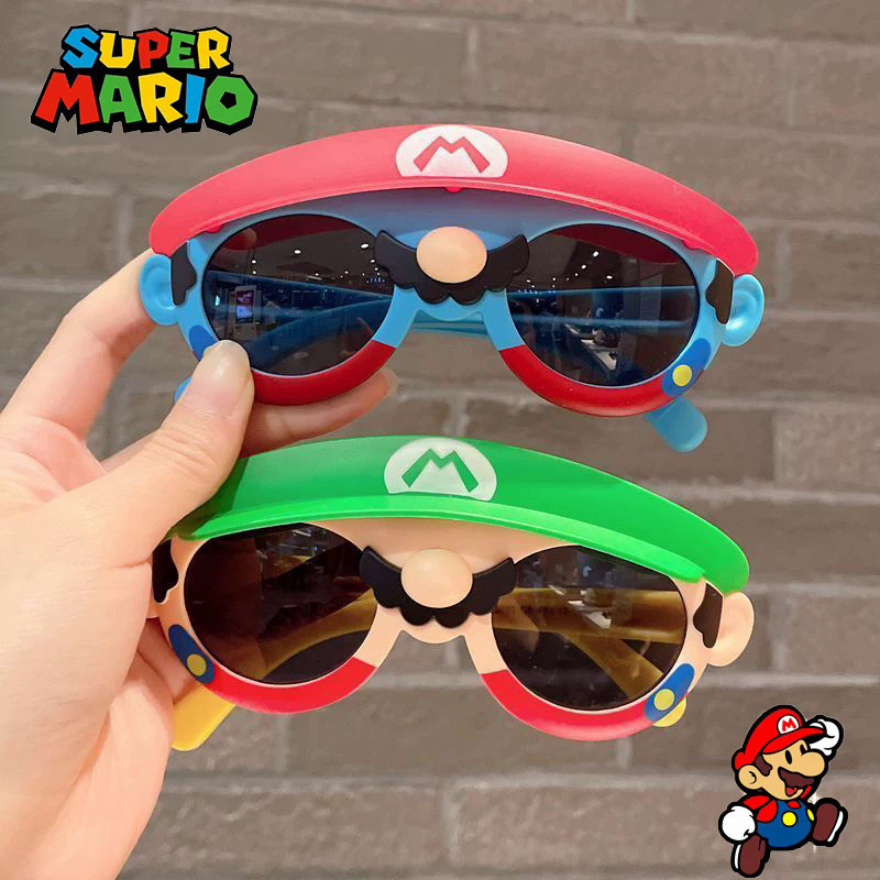 New Super Mario Bros Kids Sunglasses Boy Sunglasses Girls Glasses Cap ...