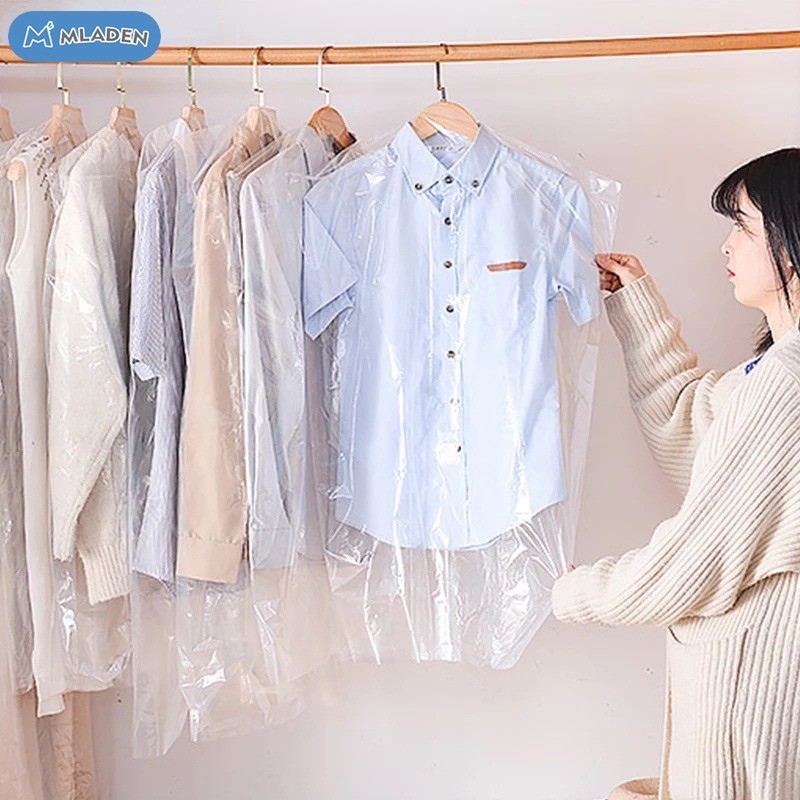 MLADEN 10pcs Clothes Cover Storage Bag Dust Cover Wardrobe Transparent ...