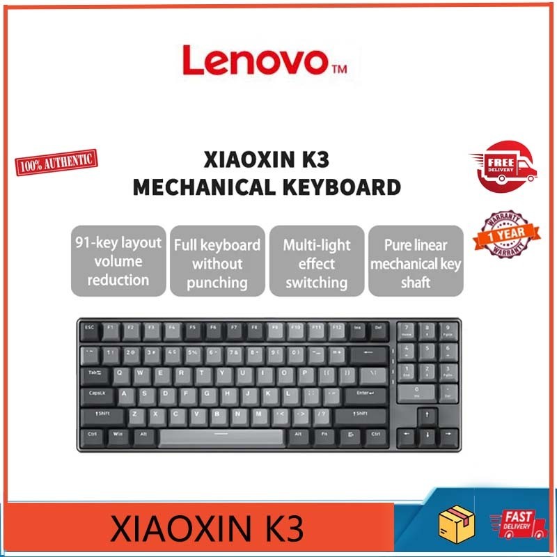 Lenovo Xiaoxin K3 three mode Mechanical keyboard ,91Keys, Xiaoxin ...