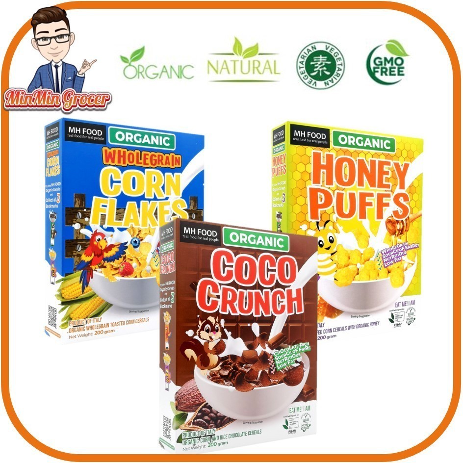 MH FOOD Organic Cereals Cocoa Puffs/Honey Puffs/Coco Crunch 200gm 可可/蜜糖 ...