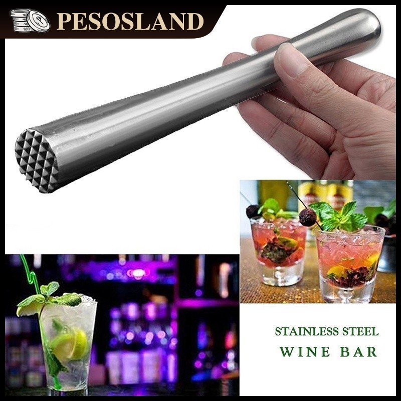 30cm Stainless Steel Cocktail Muddle Ice Hammer Crushing DIY Drink ...