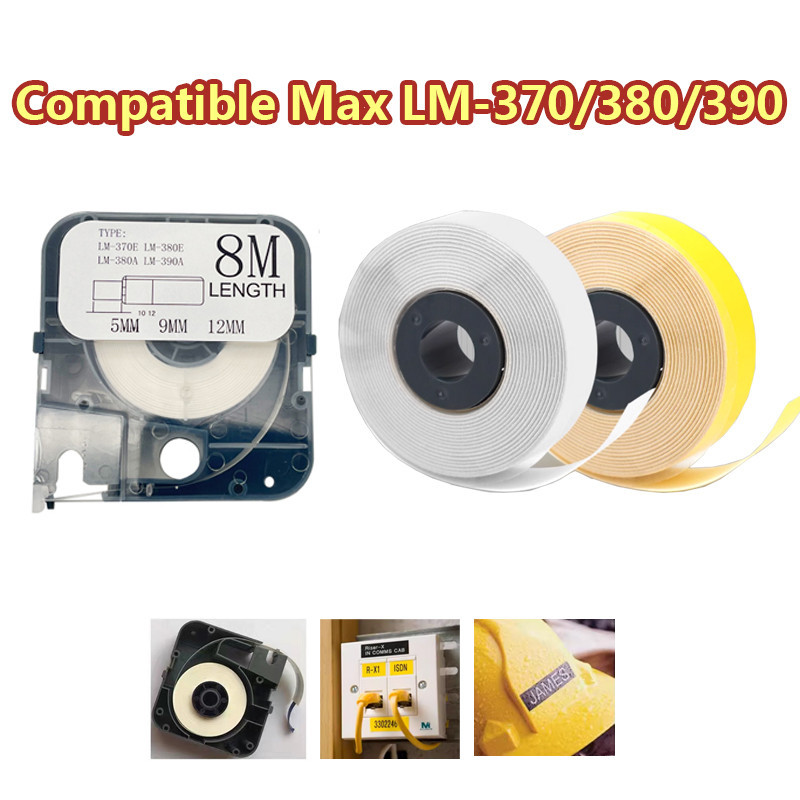 10PCS 6/9/12mm label sticker 309Y 309W for MAX Electronic letatwin ...