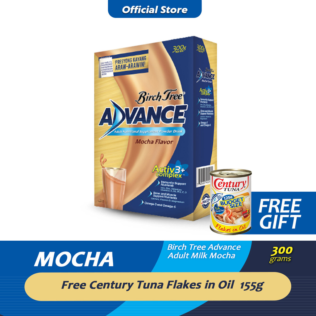 Birch Tree Advance Adult Milk Mocha 300g with Century Tuna Flakes in ...