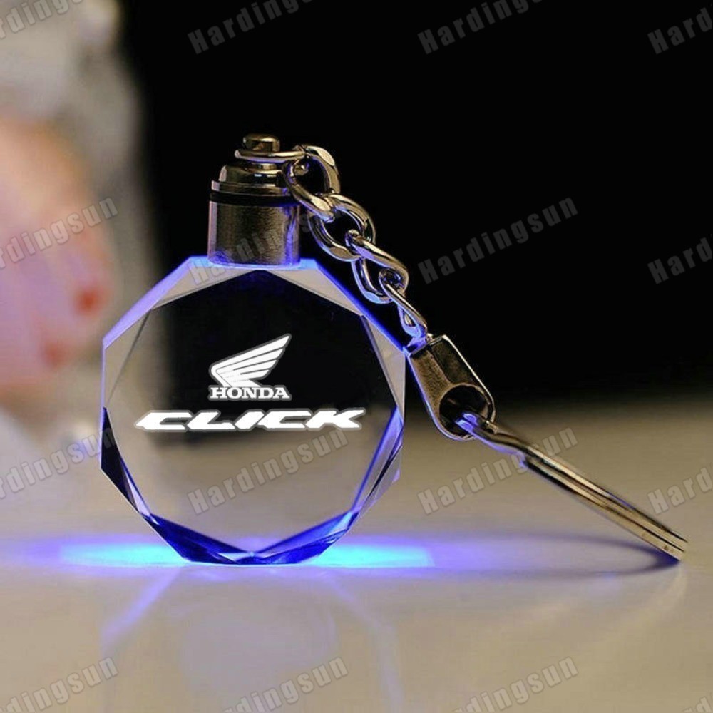 Honda click led keychain K9 Crystal Car Keychain with Car Emblem ...