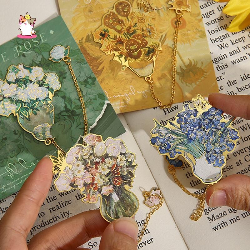 Metal Bookmarks, Romantic Floral Shaped, Student Reading, Gold-stamped ...