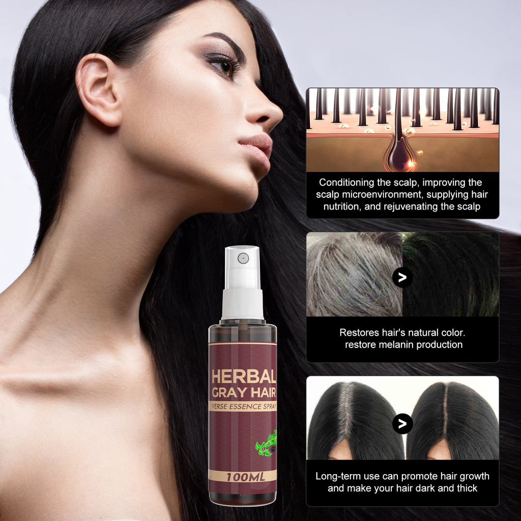 IU Polygonum Multiflorum Herbal Essence Spray Black Hair Growth Prevent ...