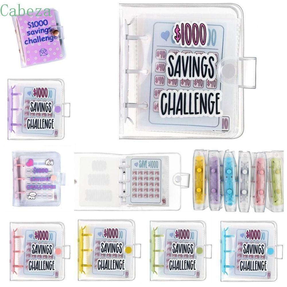 CABEZA Money Saving Binder, Mini PVC Savings Challenges Book, Budget ...