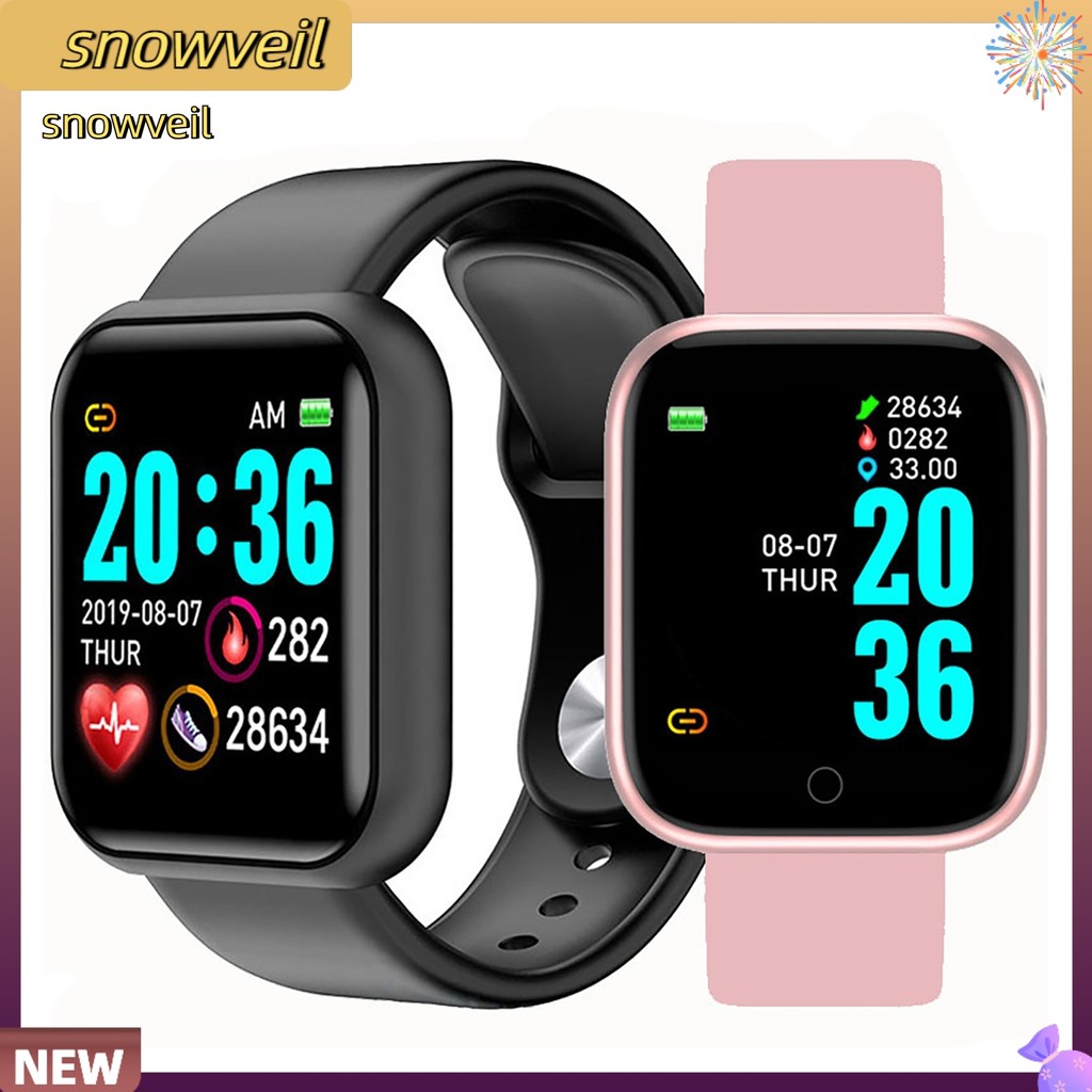 D20 Bluetooth-compatible Rechargeable Smart Watch Clock Calories Heart ...