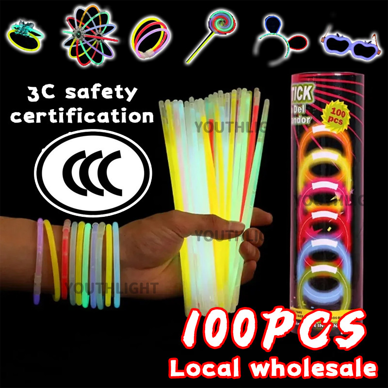 200pcs Mixed Colors Light stick Glow in the dark Glow glowing Stick ...