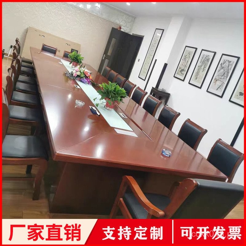 Large Conference Table Long Table Painted Rectangular High-end Meeting ...