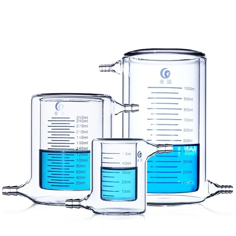 Glass Jacketed Beaker Reaction Flask Reactor Vessel Tank Jacket Beaker ...