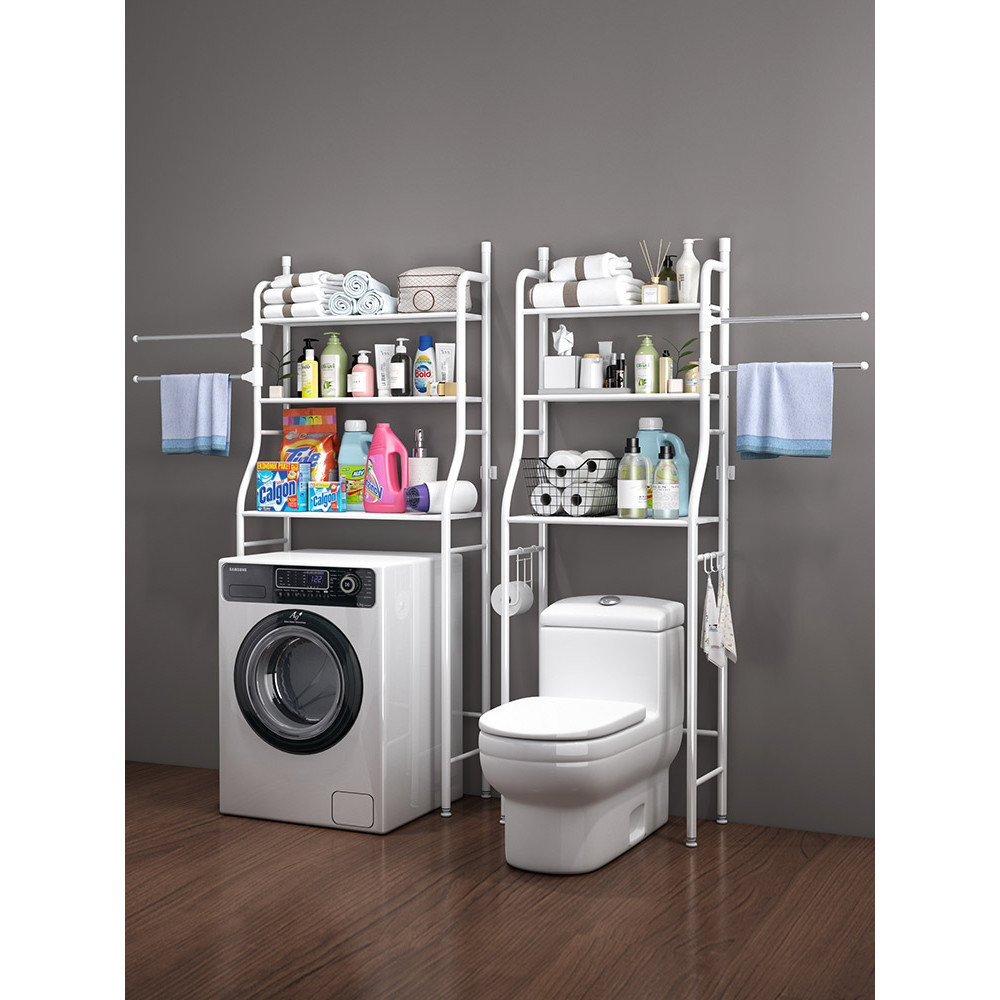 Bathroom Storage Rack No-Drill Floor-Standing Toilet Shower Washroom ...