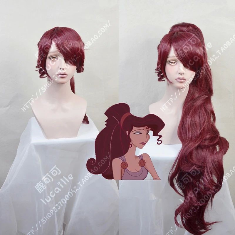 Princess Megara Cosplay Wig Hercules Meg Long Red Synthetic Hair for ...