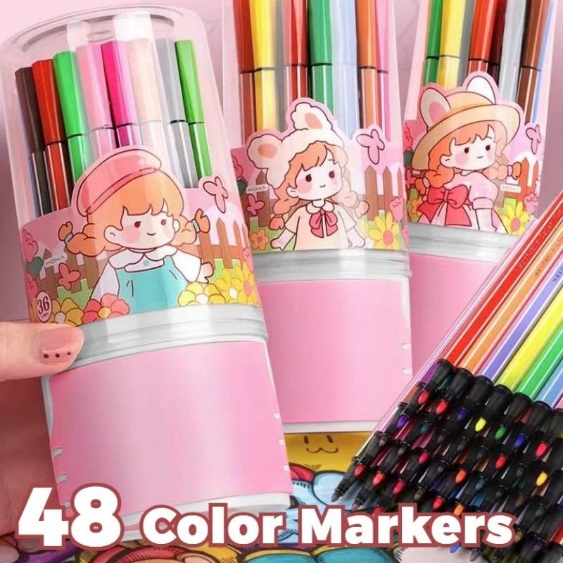 Painting Markers 24/36/48Colors Painting Set Highlighter Pen Set ...