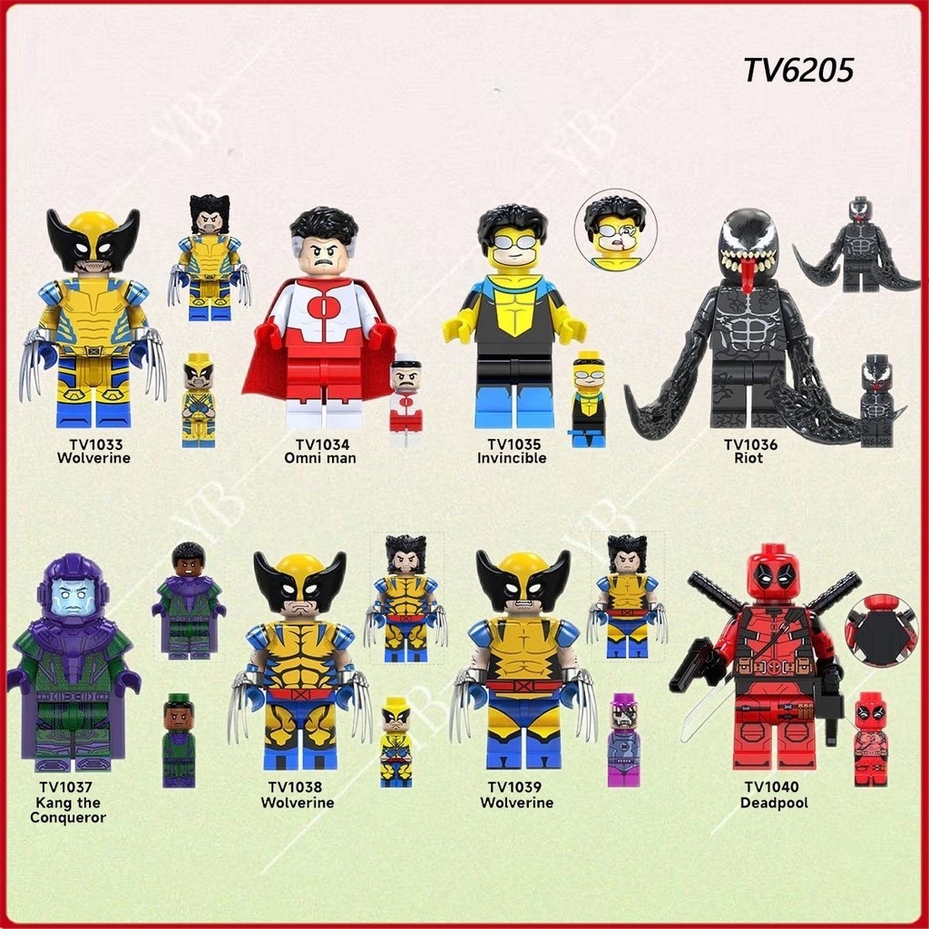 Educational toys Wolverine Deadpool building block toy minifigure model ...