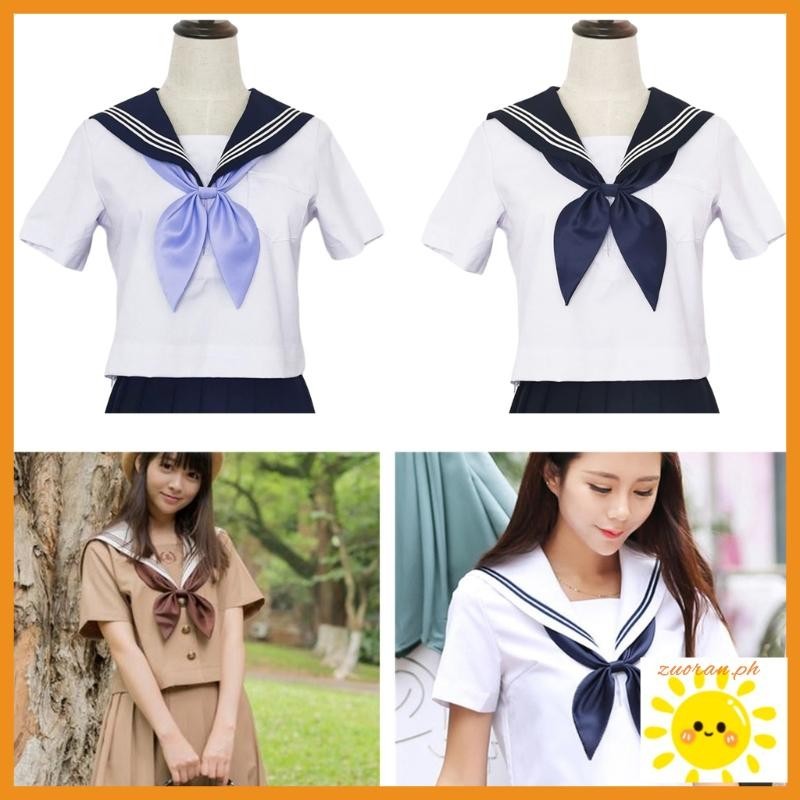 ZUOO Jk Uniform Sailor Tie Solid Color Detachable Collar Japan Jk seifuku Cosplay Pre-tied ...